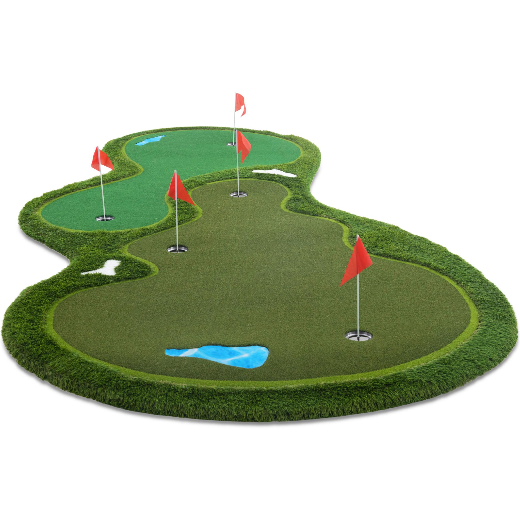 Golf Mat Pro | Doble greener og vannhinder | 4x2m | Prisklok