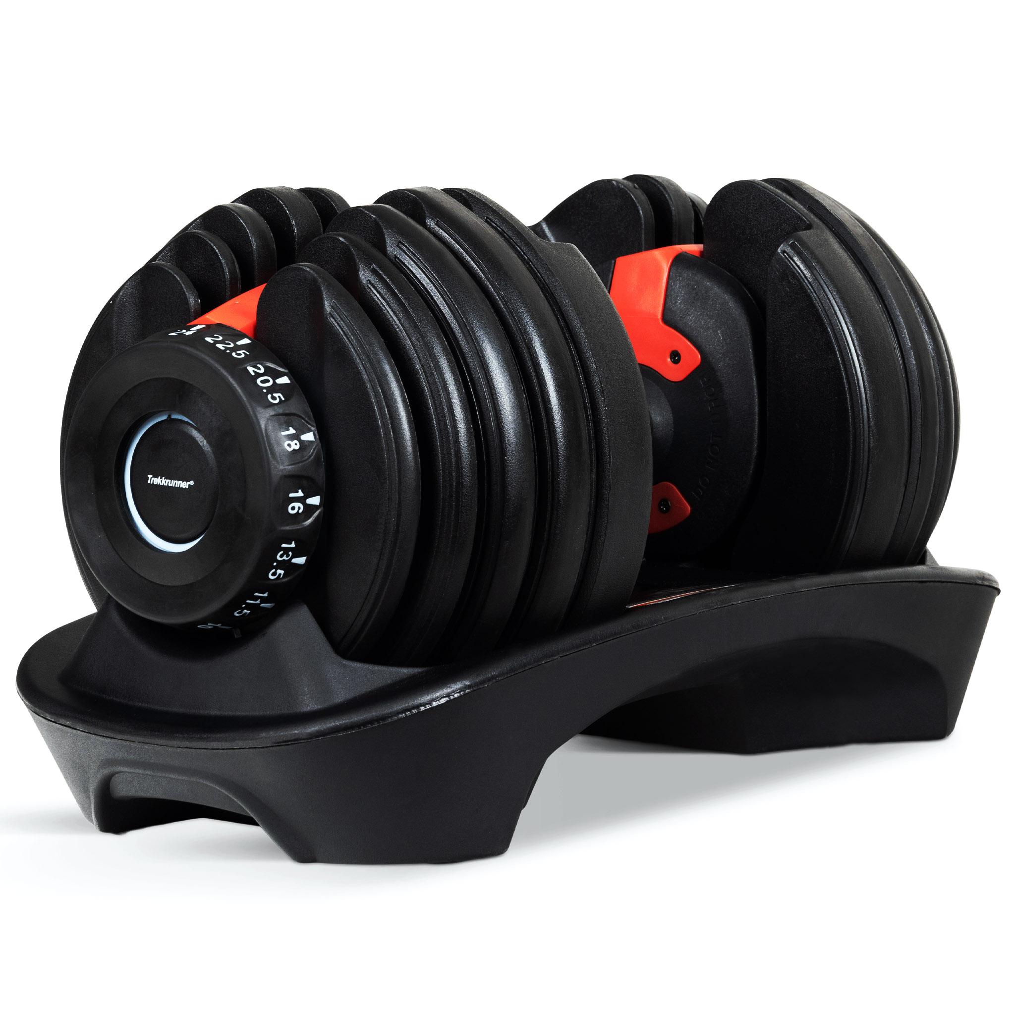Justerbar hantel 2,5-24kg | 15 vektnivåer | Trekkrunner | Prisklok