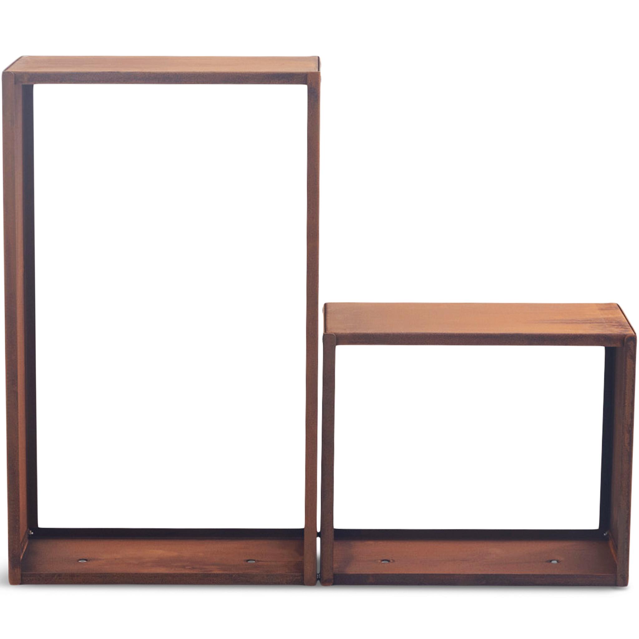 Trehylle 3mm cortenstål | Rektangulær | Kjøp på Prisklok