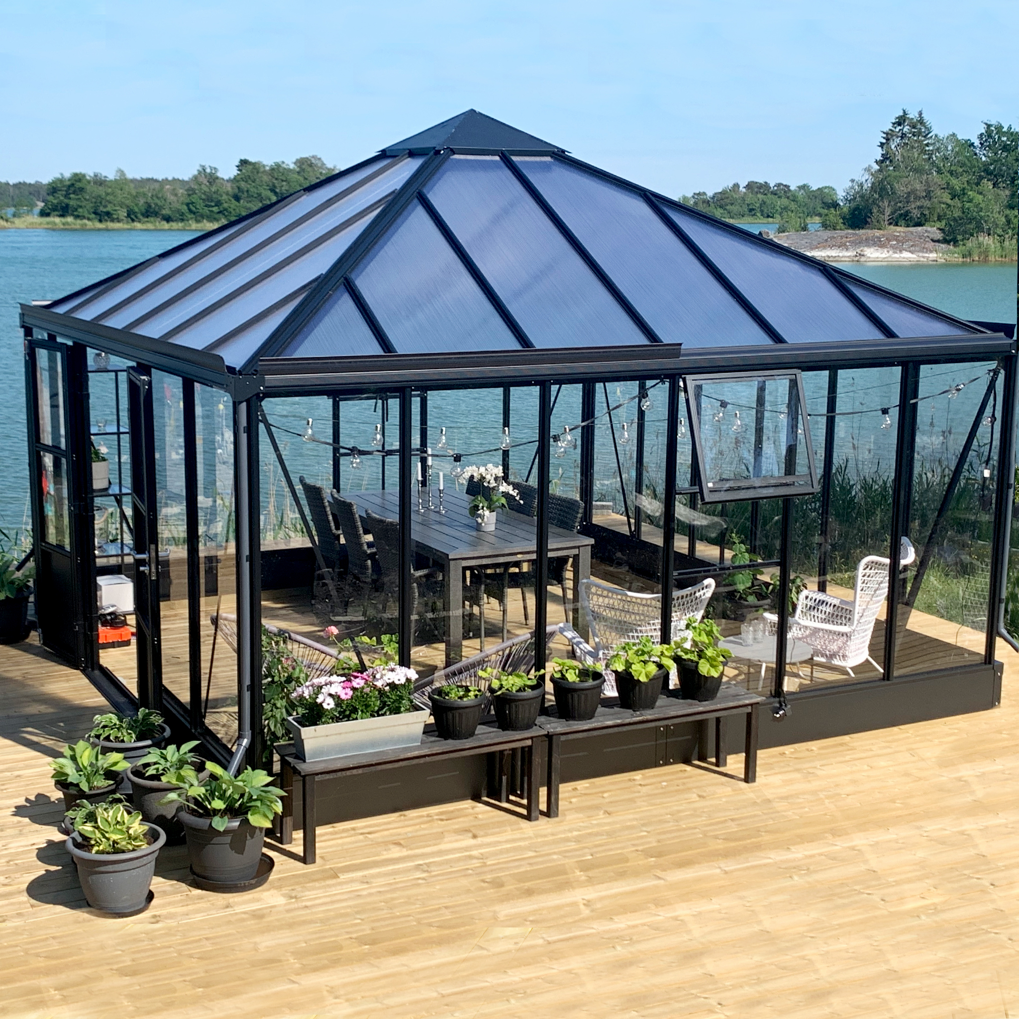 Orangeri og vinterhage 19,2m² | Square Premium Drivhus | Prisklok