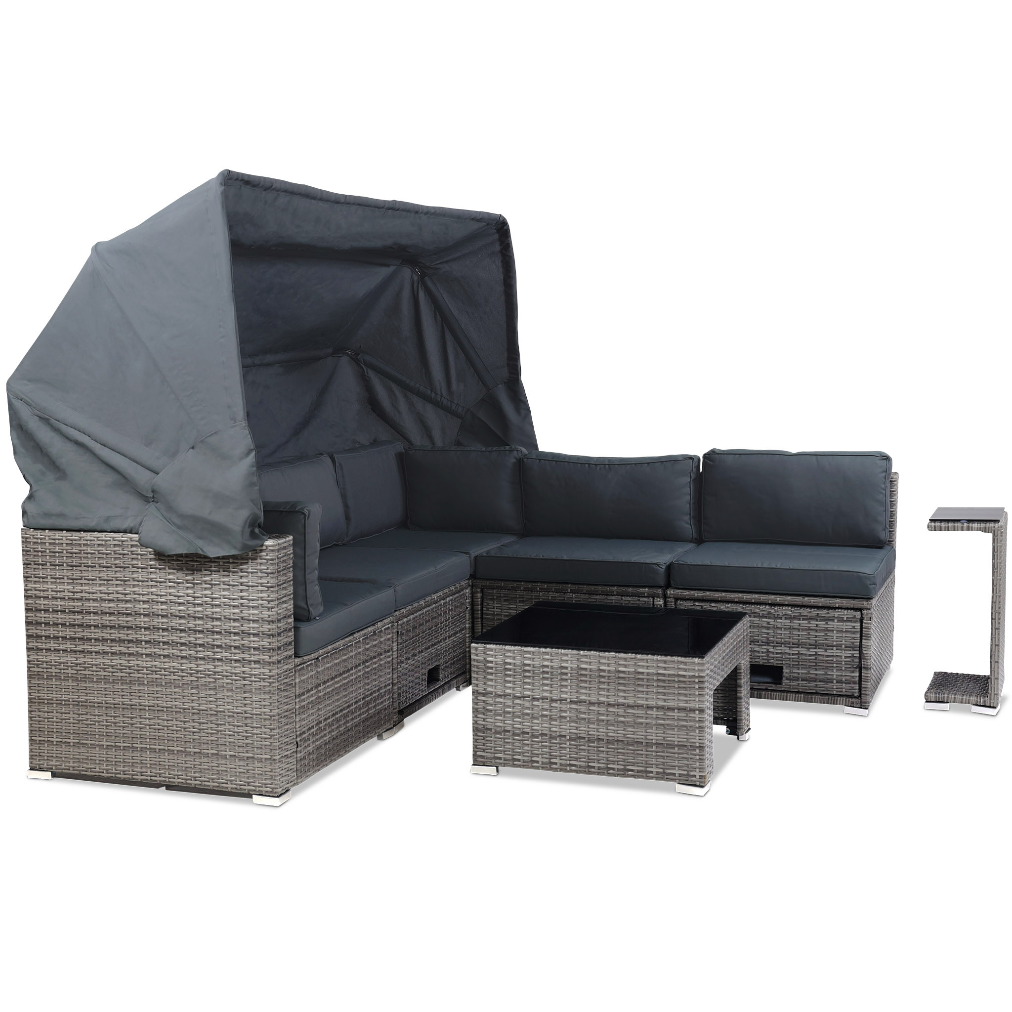 Loungegruppe i kunstrotting med innebygd oppbevaring - Lyfco Bäckviken